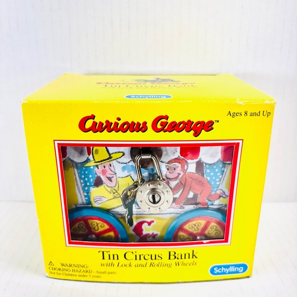 Schylling | Toys | Curious George Tin Coin Bank Rolling Circus By ...